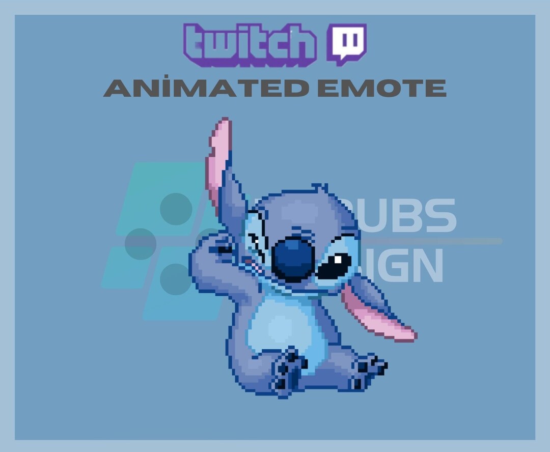Animated Twitch Emote, Stitch Cute Emote, Ear Hearts Emote, Stitch ...