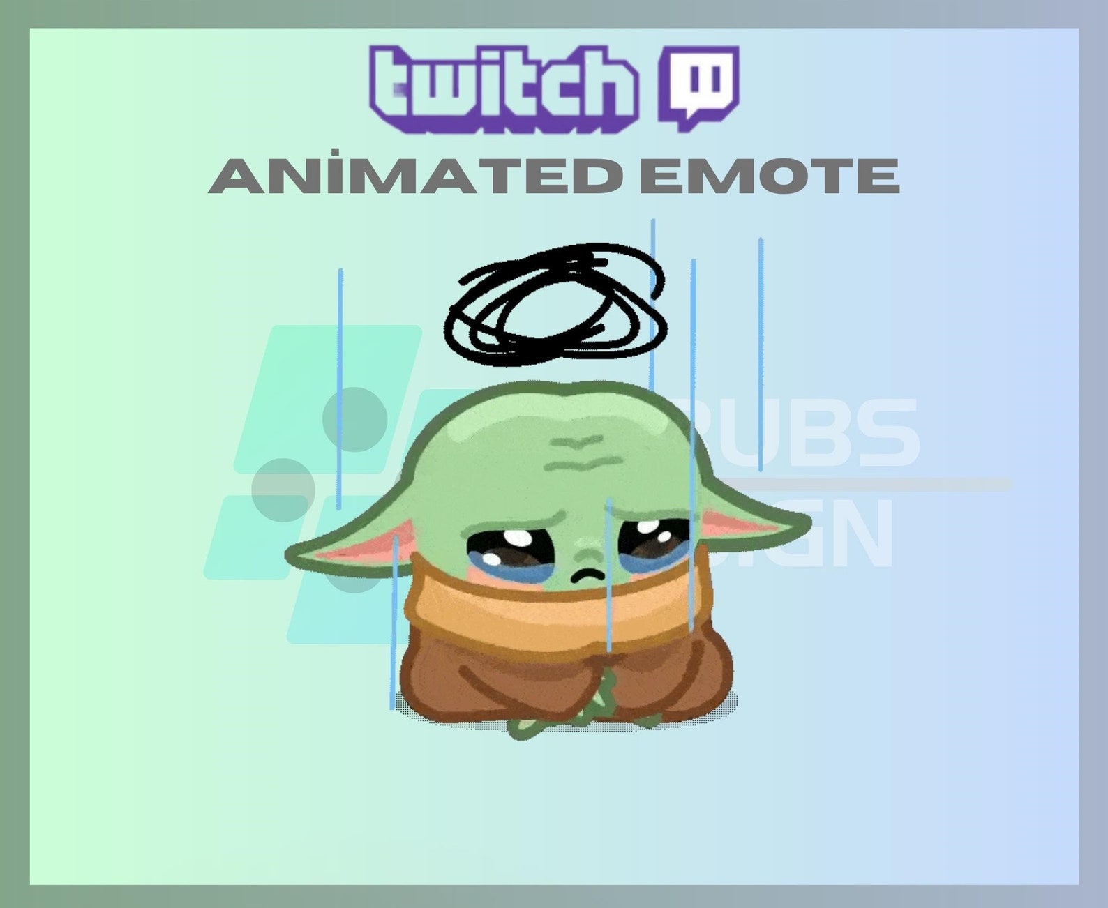 Animated Twitch Emote, Baby Yoda Sad Emote, Cute Emote, Cry Emote ...