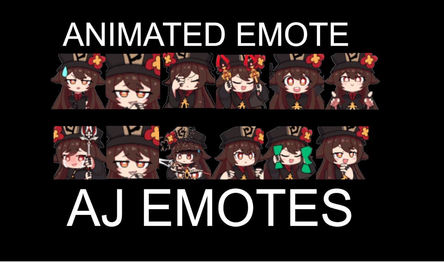 ANIMATED Genshin Impact Hutao Emote Bundle Twitch or Discord, Kawaii ...