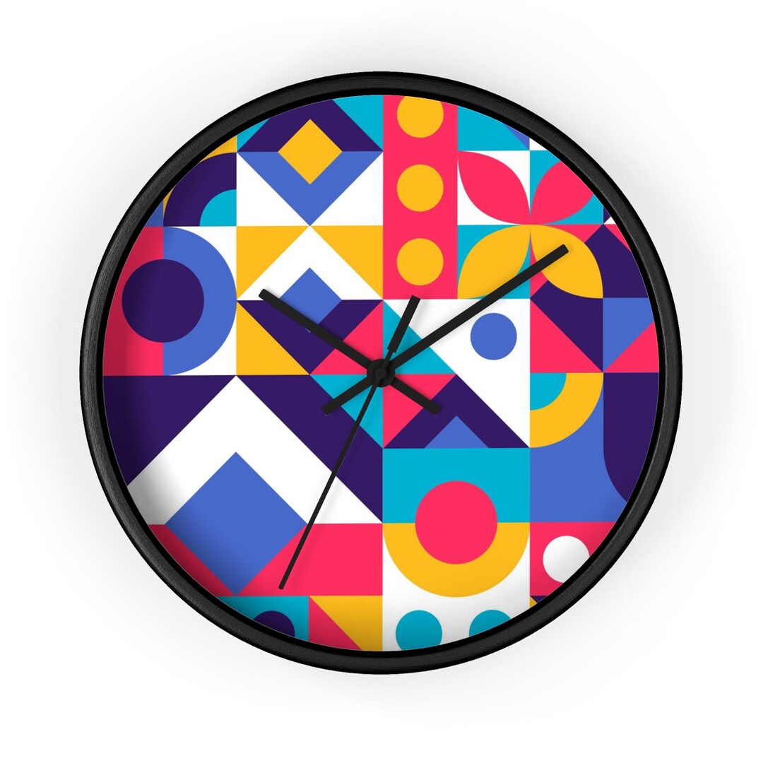 Geometry of Colors || Wall Clock, Modern Design Unique Wall Clock ...