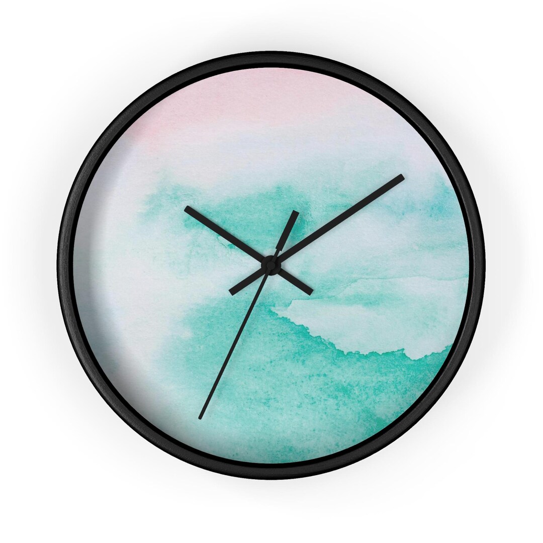 Summer Dreaming || Watercolor Wall Clock, Modern Coastal Decor, Silent ...