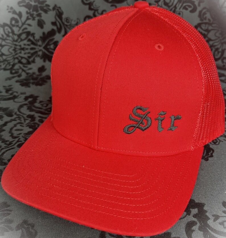 Trucker Style Hat With SIR Logo in old English Font, Trucker Hat With ...