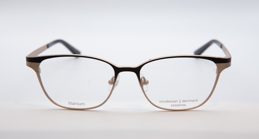 Prodesign Denmark Titanium Eyeglasses: Two-tone Black & Gold Frames - Etsy