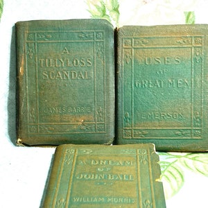 Vintage Set 5 Little Leather Library Books in Poor Condition-miniature ...