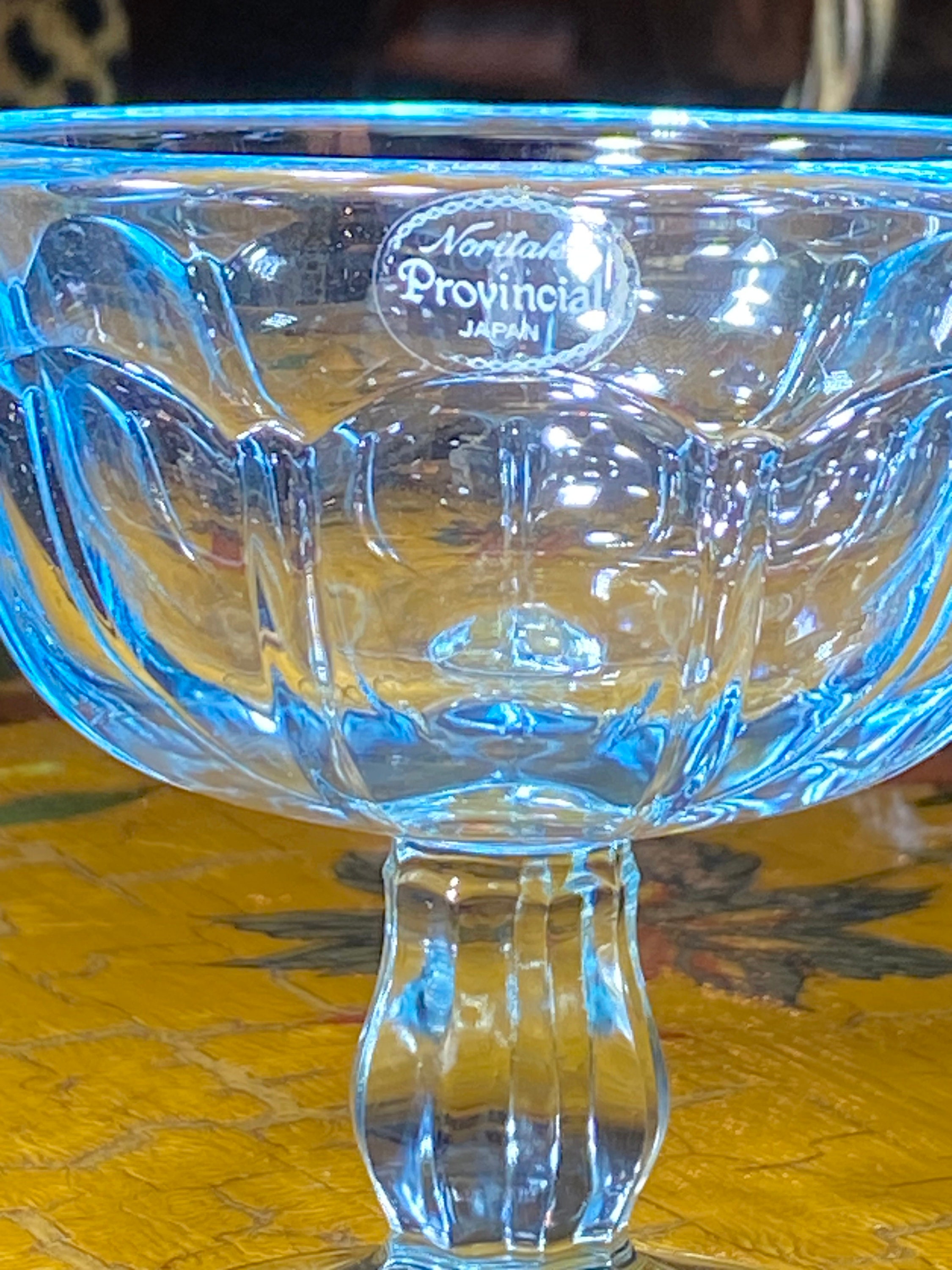 Noritake Pale Blue Provincial Glassware-blue Glass Sherbet Stems-set of ...