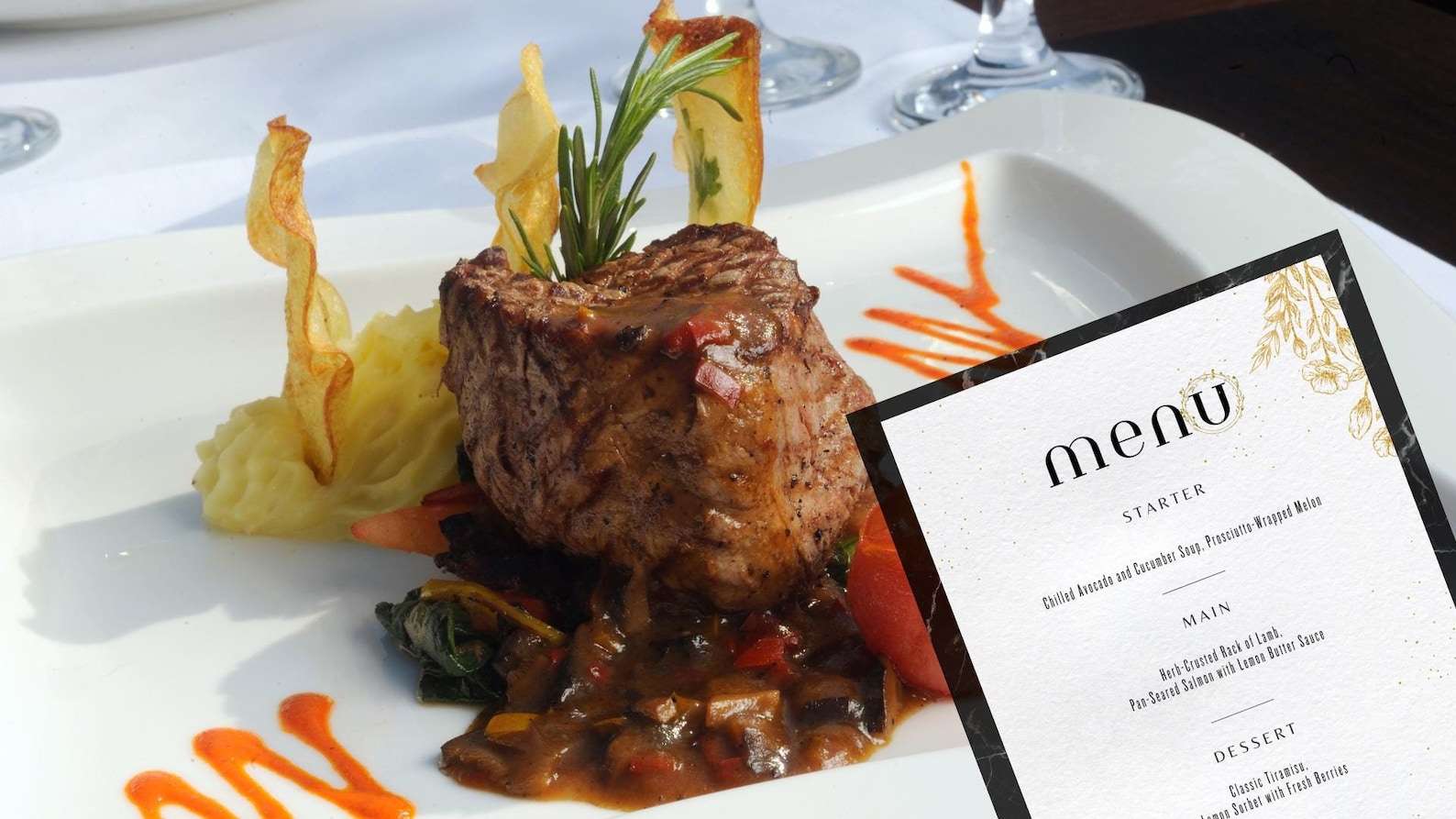 Editable Luxury Daily Menu - Etsy