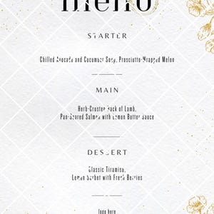 Editable Luxury Daily Menu - Etsy