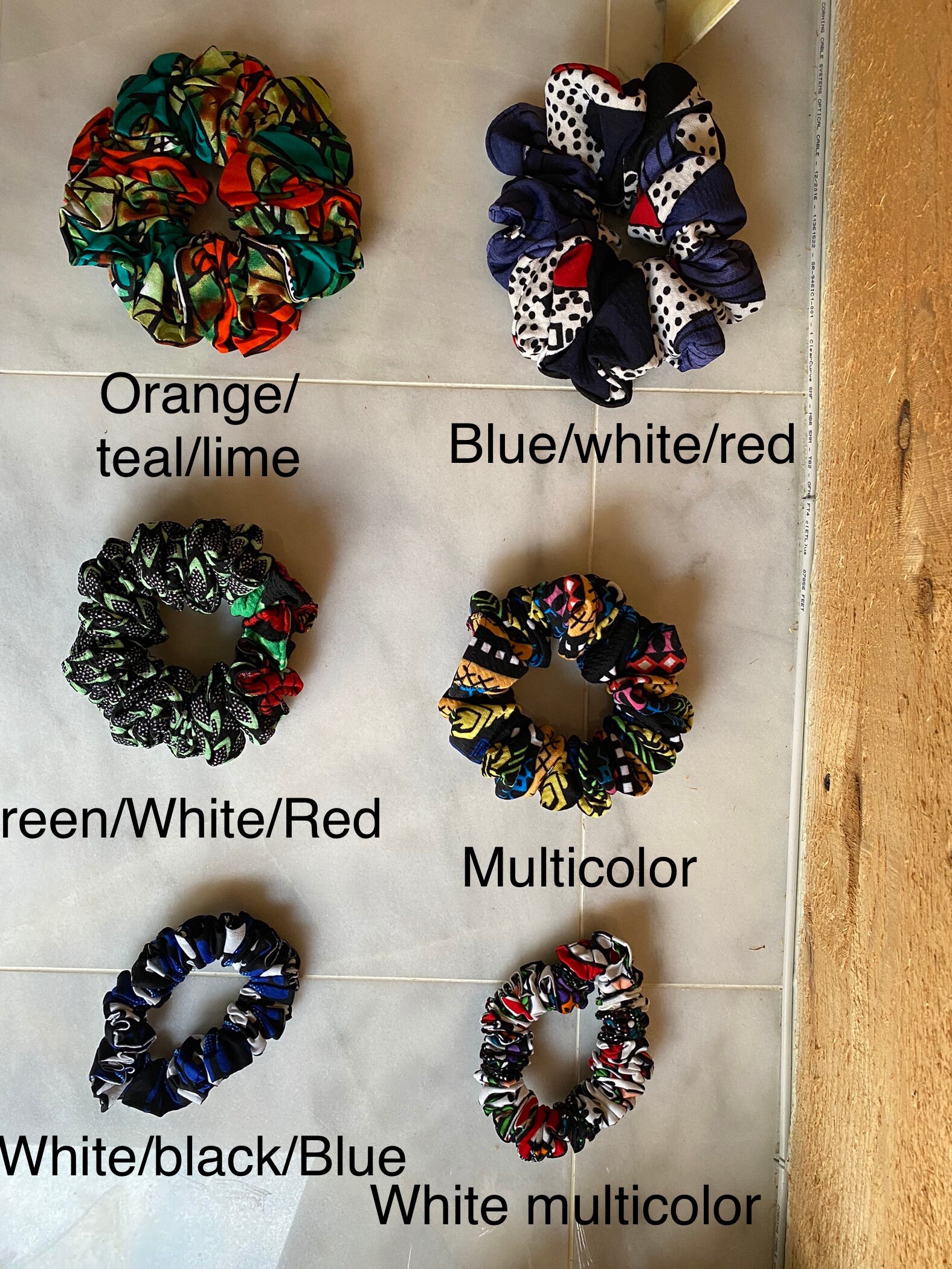 African Print Scrunchies, Ankara Scrunchies, Bright Colored Scrunchies ...