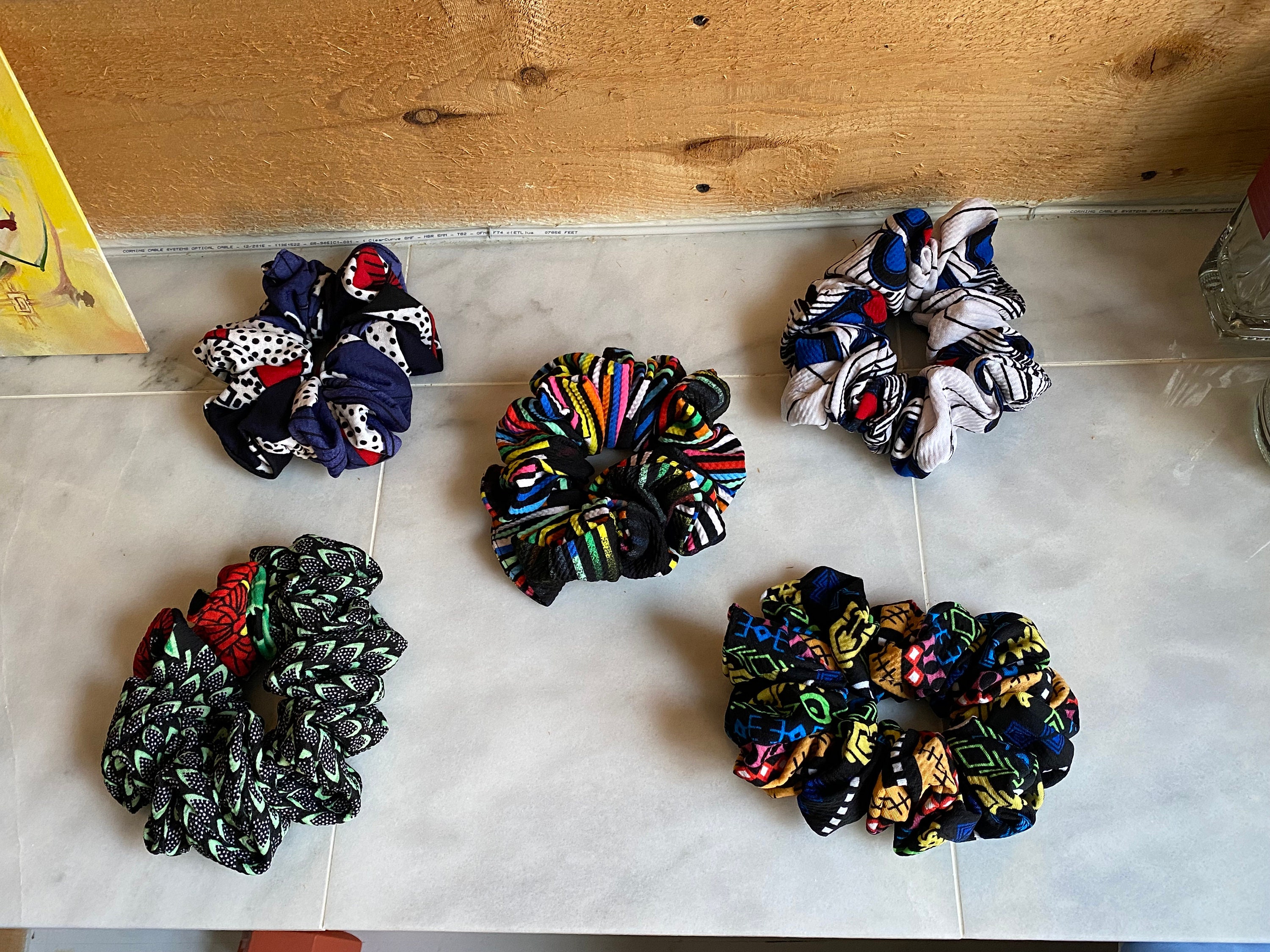 African Print Scrunchies, Ankara Scrunchies, Bright Colored Scrunchies ...