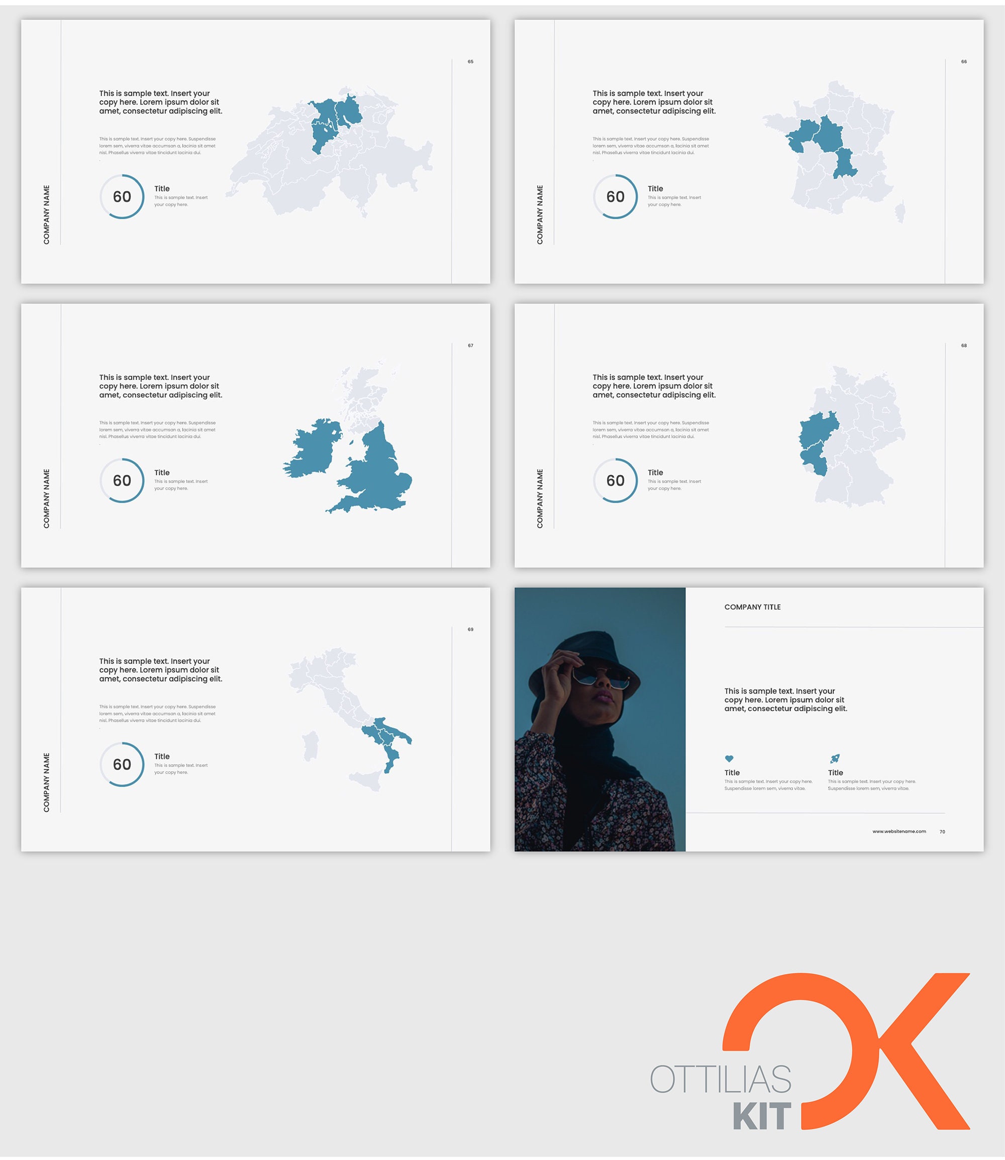 Blue Powerpoint Presentation Template Google Slides Pitch - Etsy