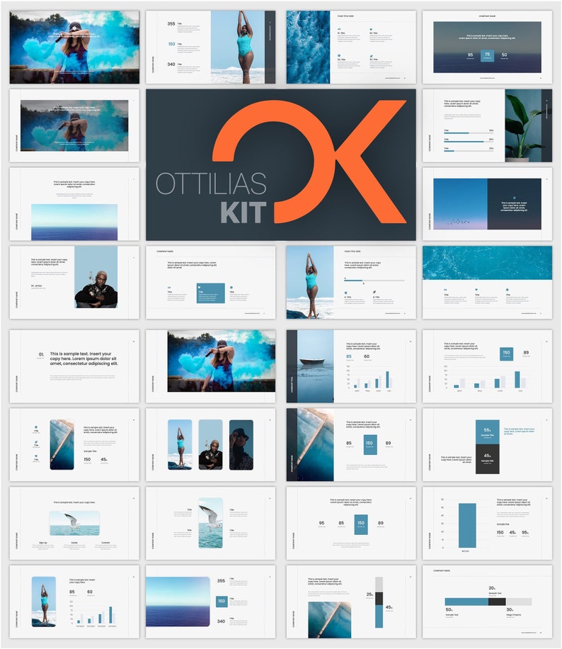 Blue Powerpoint Presentation Template Google Slides Pitch - Etsy