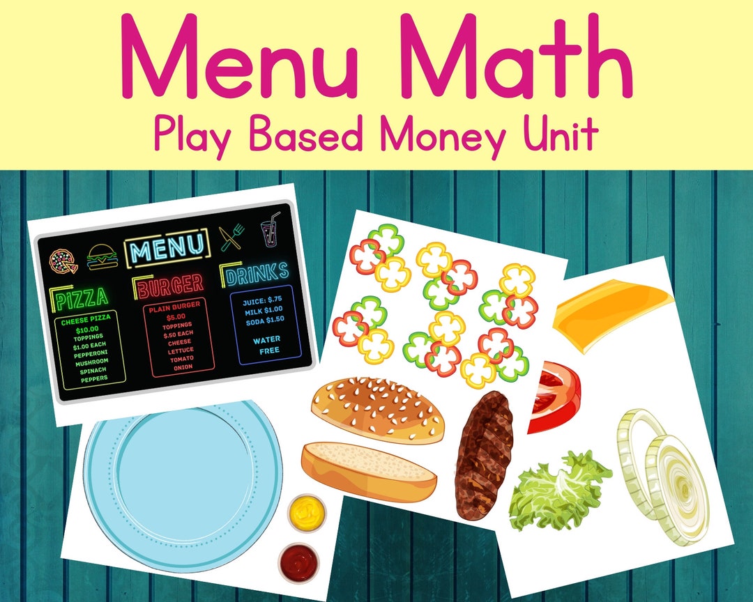 Menu Math Play Based Learning Activity Pack - Etsy