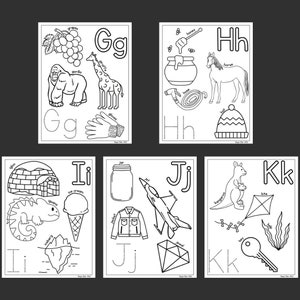 Alphabet Coloring Pages ABC Book PDF Preschool Kindergarten Phonemic ...