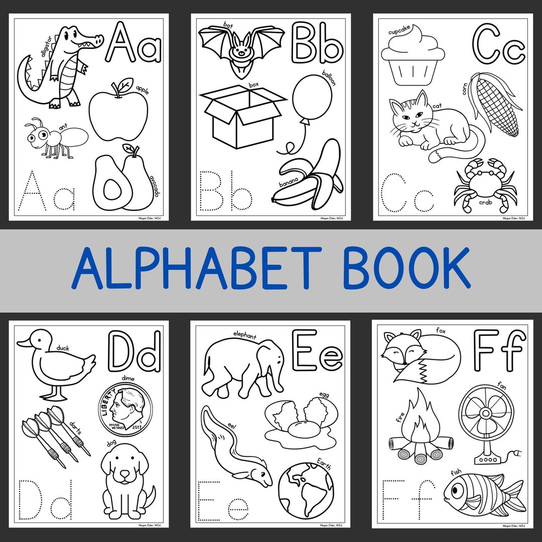 Alphabet Coloring Pages ABC Book PDF Preschool Kindergarten Phonemic ...