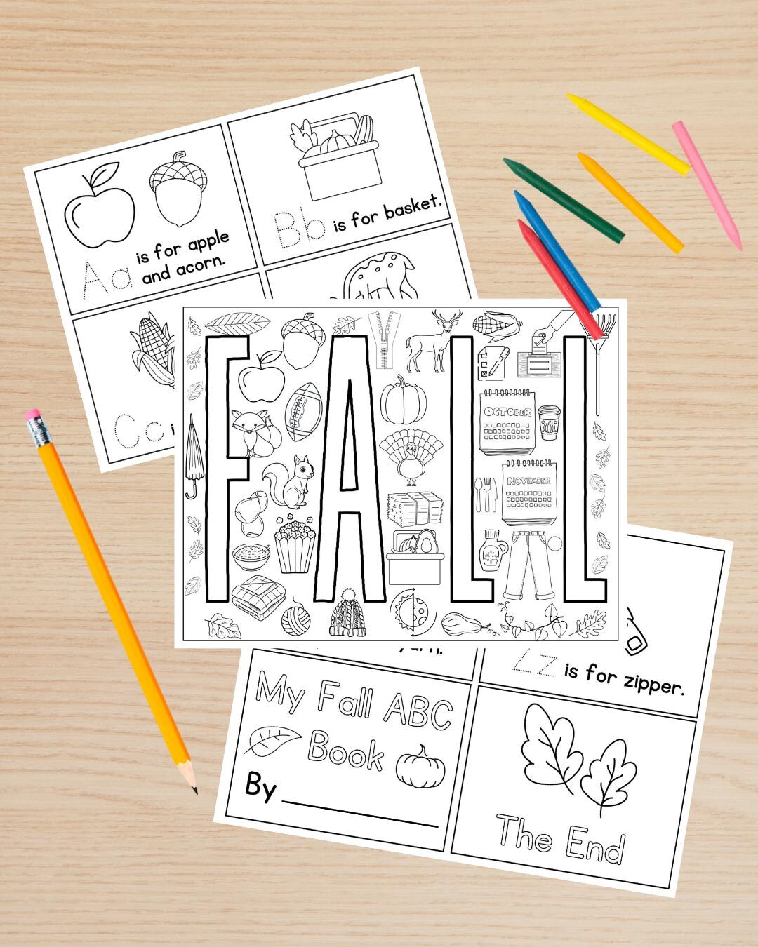 Fall ABC Book - Phonemic Awareness, Vocabulary, Handwriting Activity - Etsy