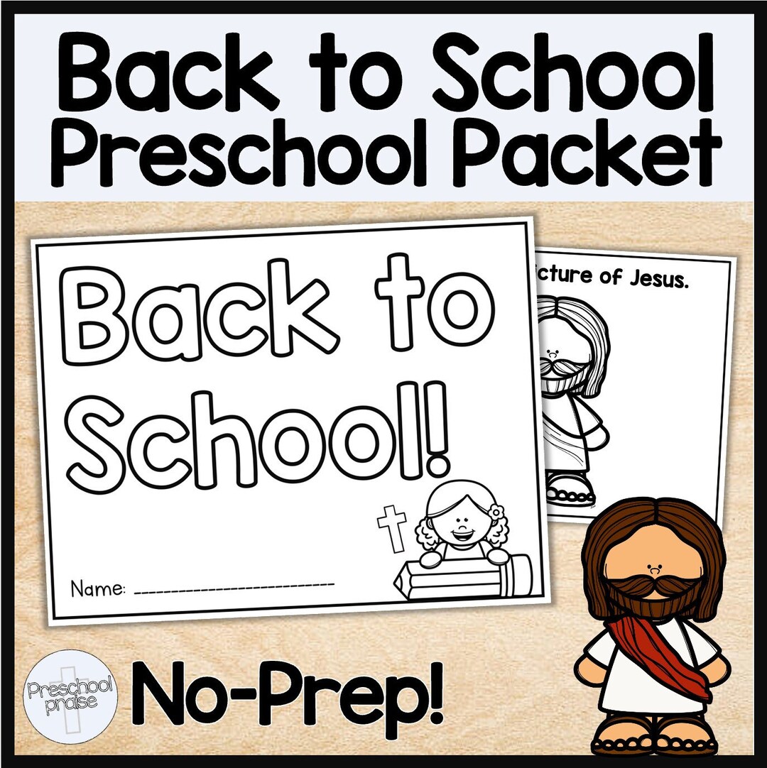 Back to School Preschool Work Packet First Day of School Christian ...