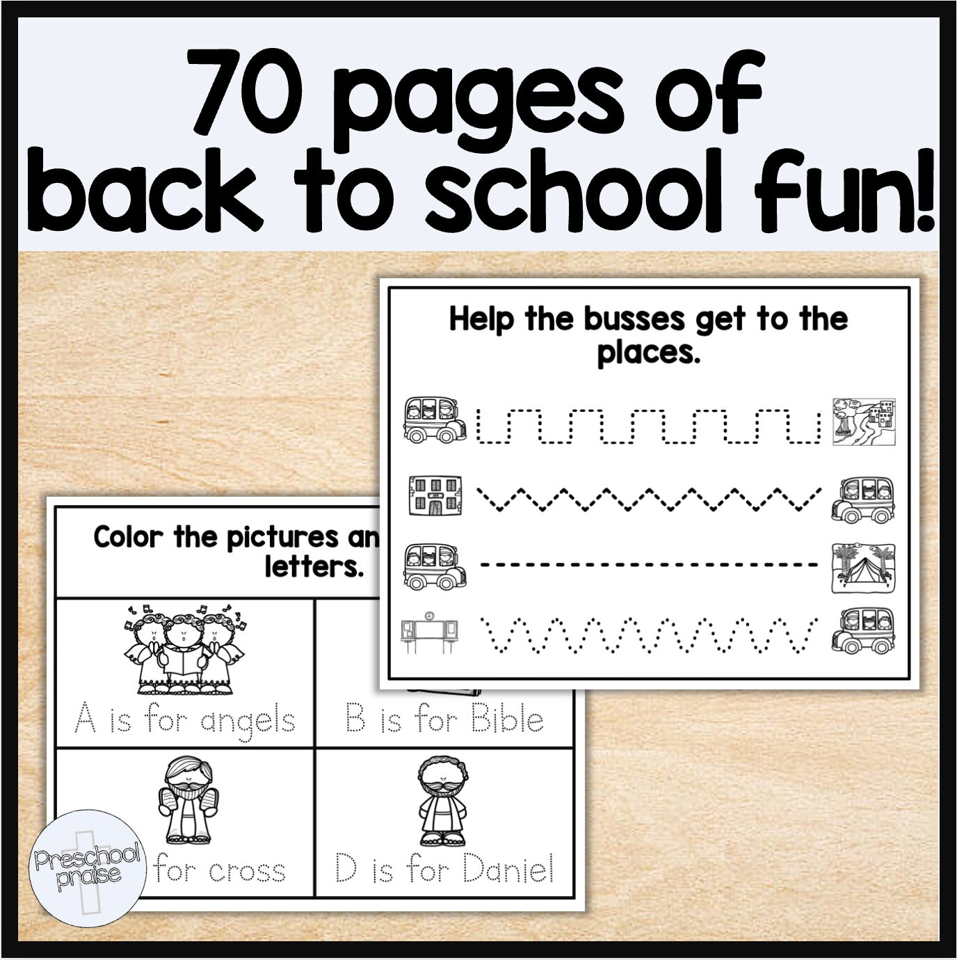 Back to School Preschool Work Packet First Day of School Christian ...