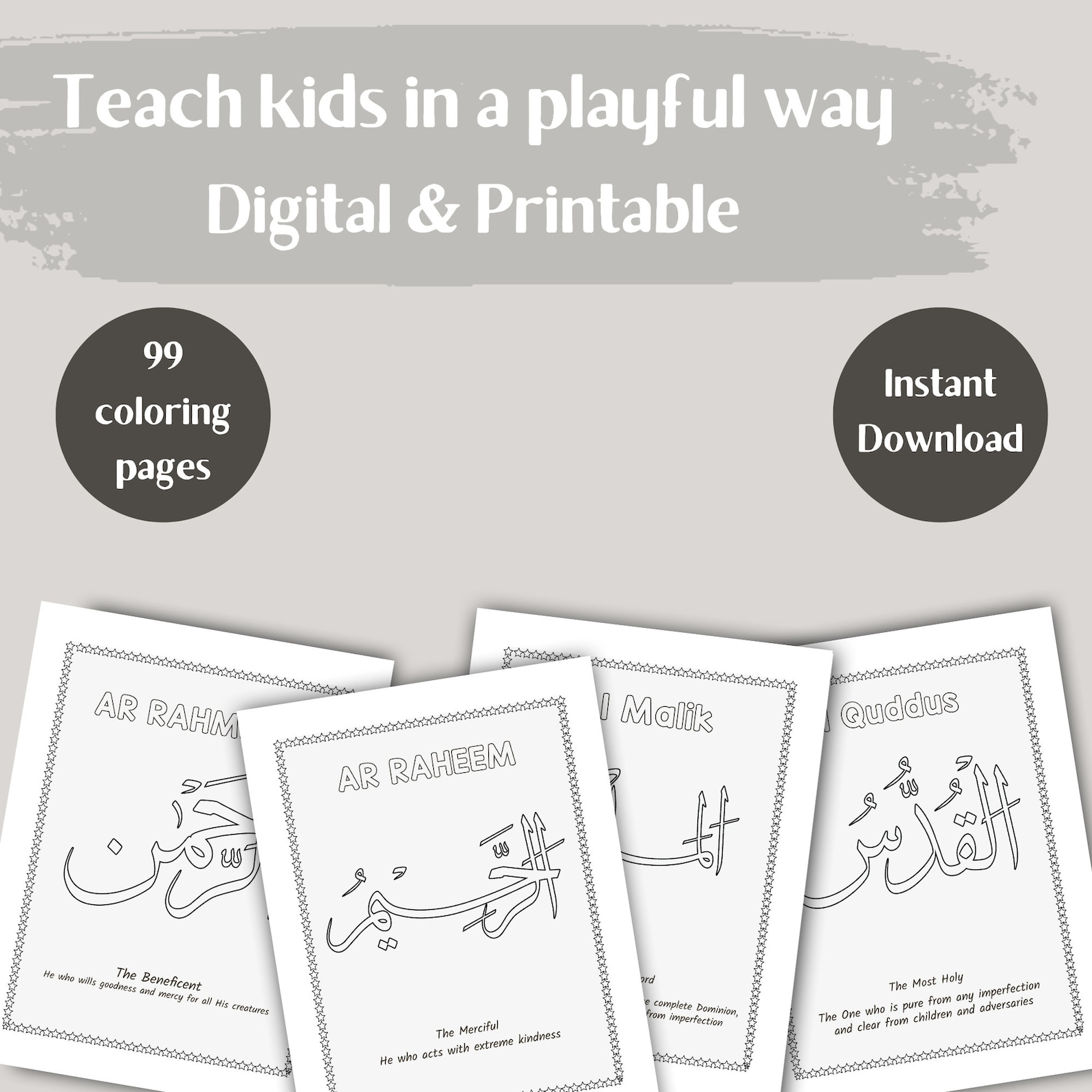 99 Names of Allah | Instant Download | Printable | Digital Download ...