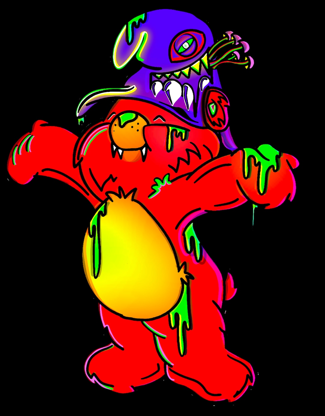 Trippy Bear of Care - Etsy
