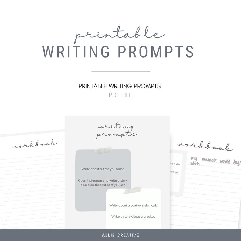 Printable Writing Prompts, Digital Writing Prompts - Etsy