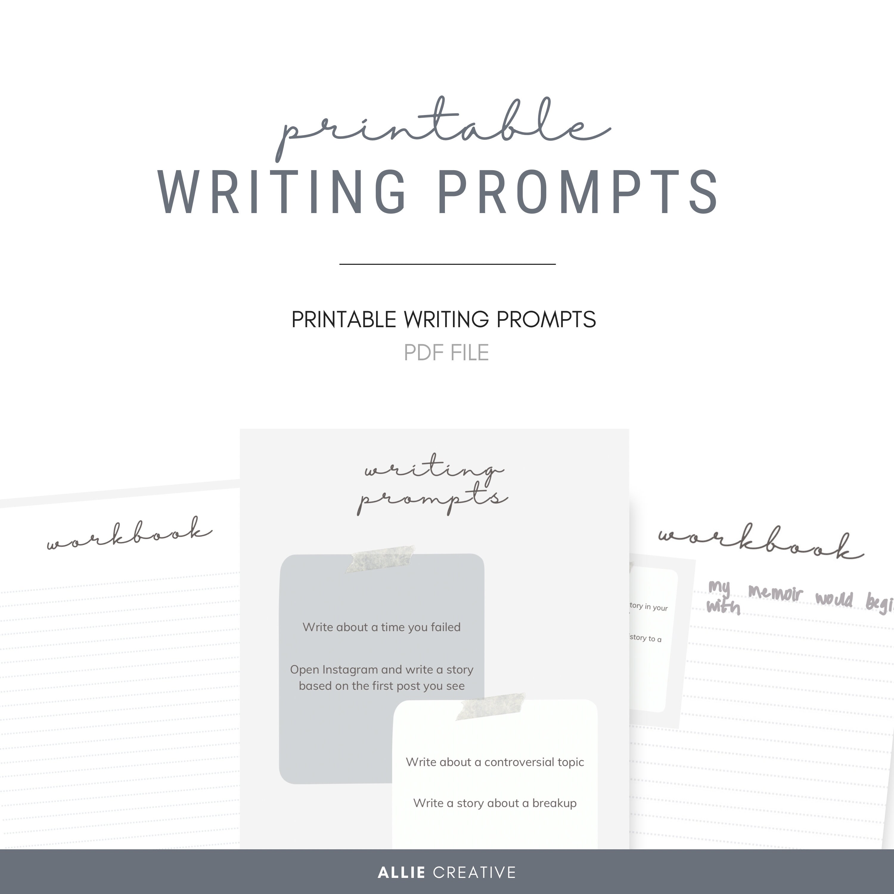 Printable Writing Prompts, Digital Writing Prompts - Etsy