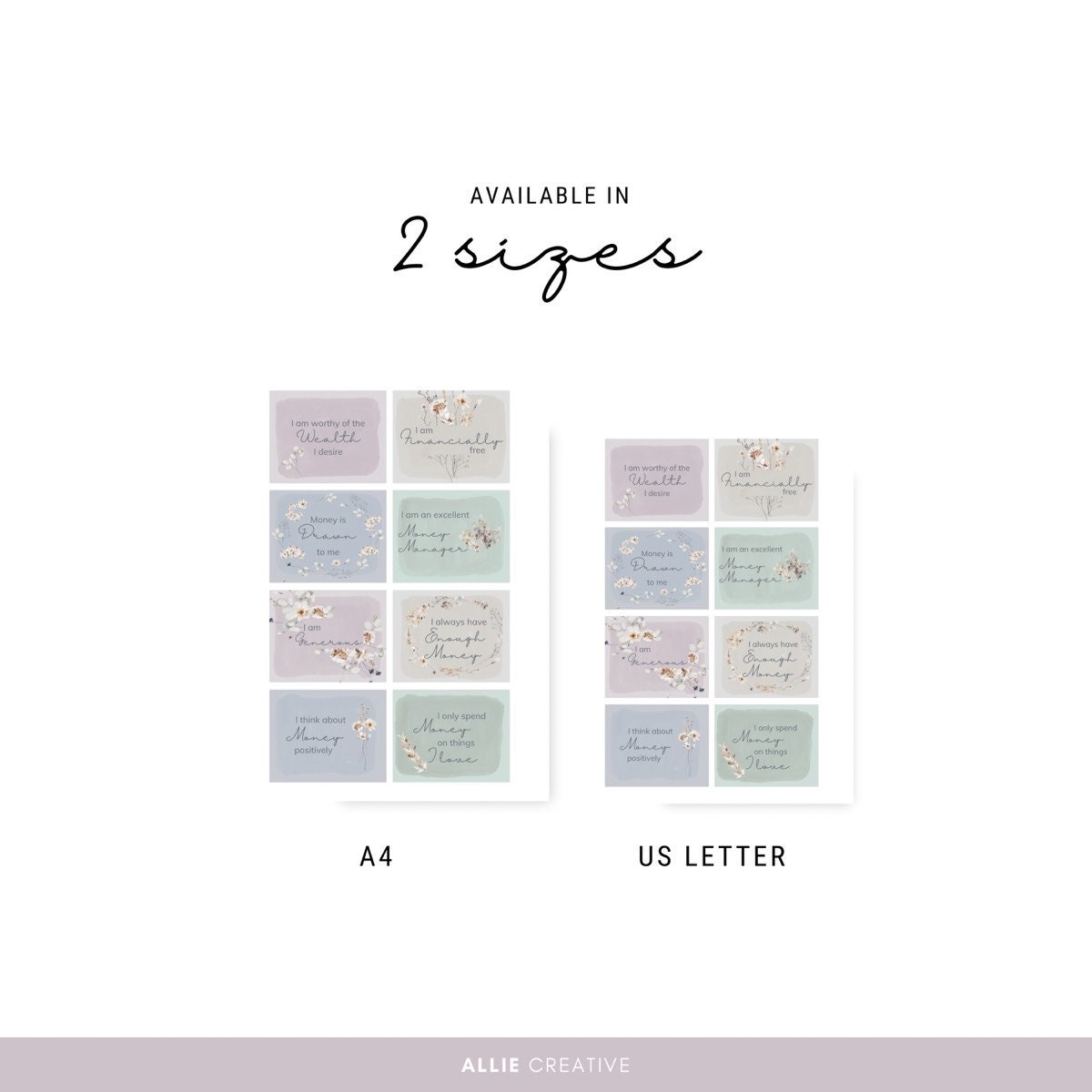 Printable Money Mindset Cards, Money Affirmation Cards, Money ...