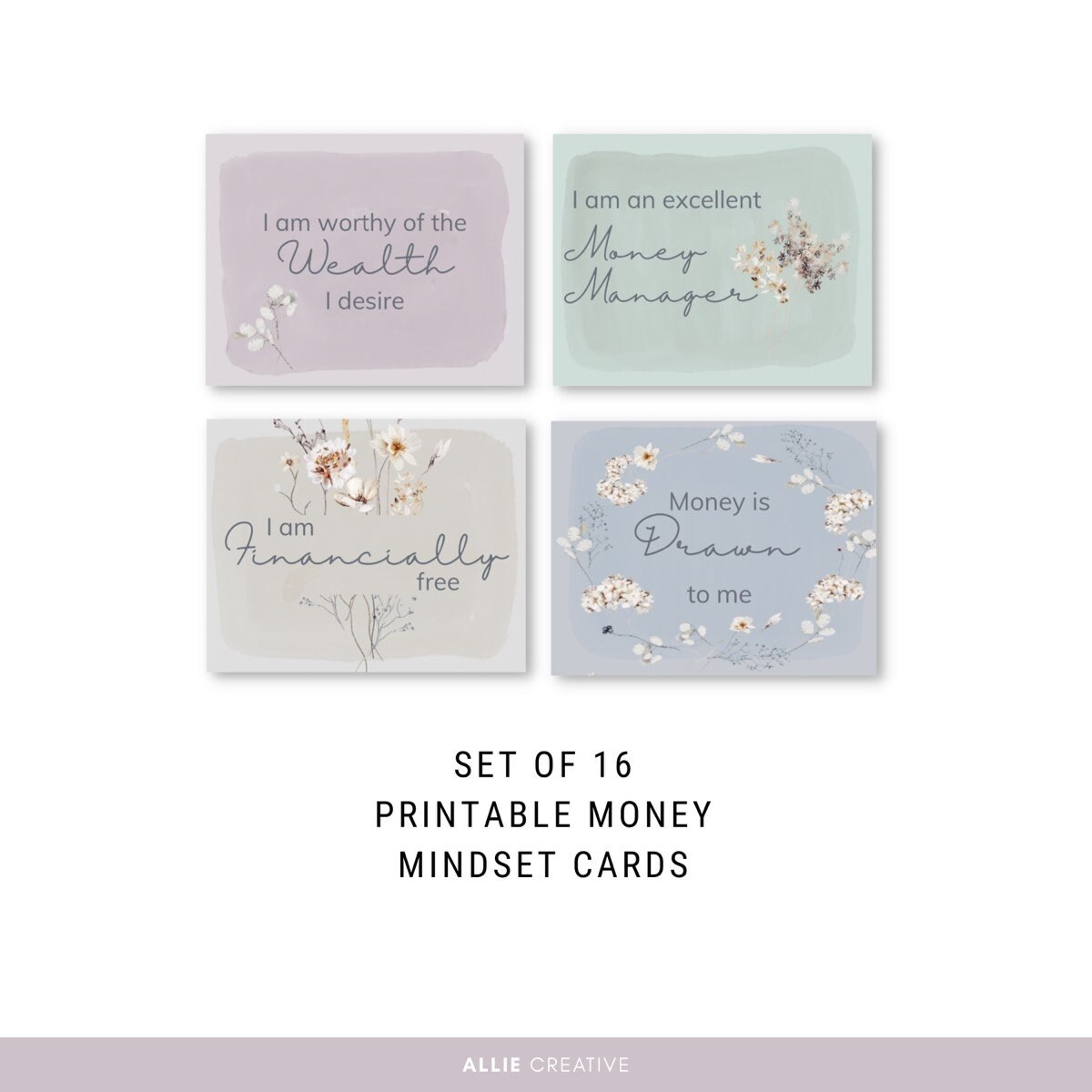 Printable Money Mindset Cards, Money Affirmation Cards, Money ...