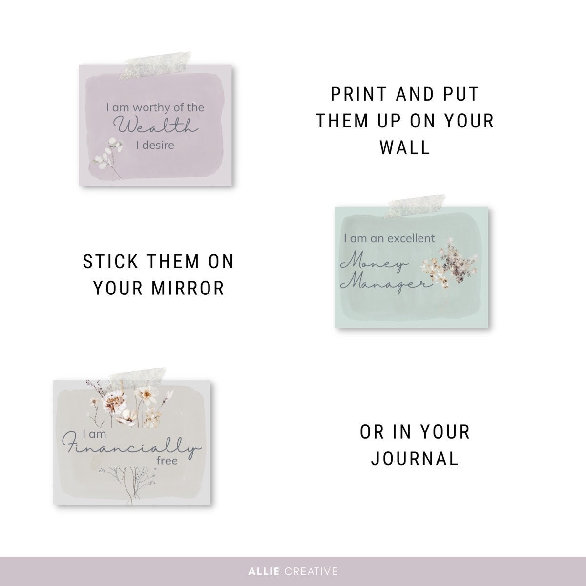 Printable Money Mindset Cards, Money Affirmation Cards, Money ...