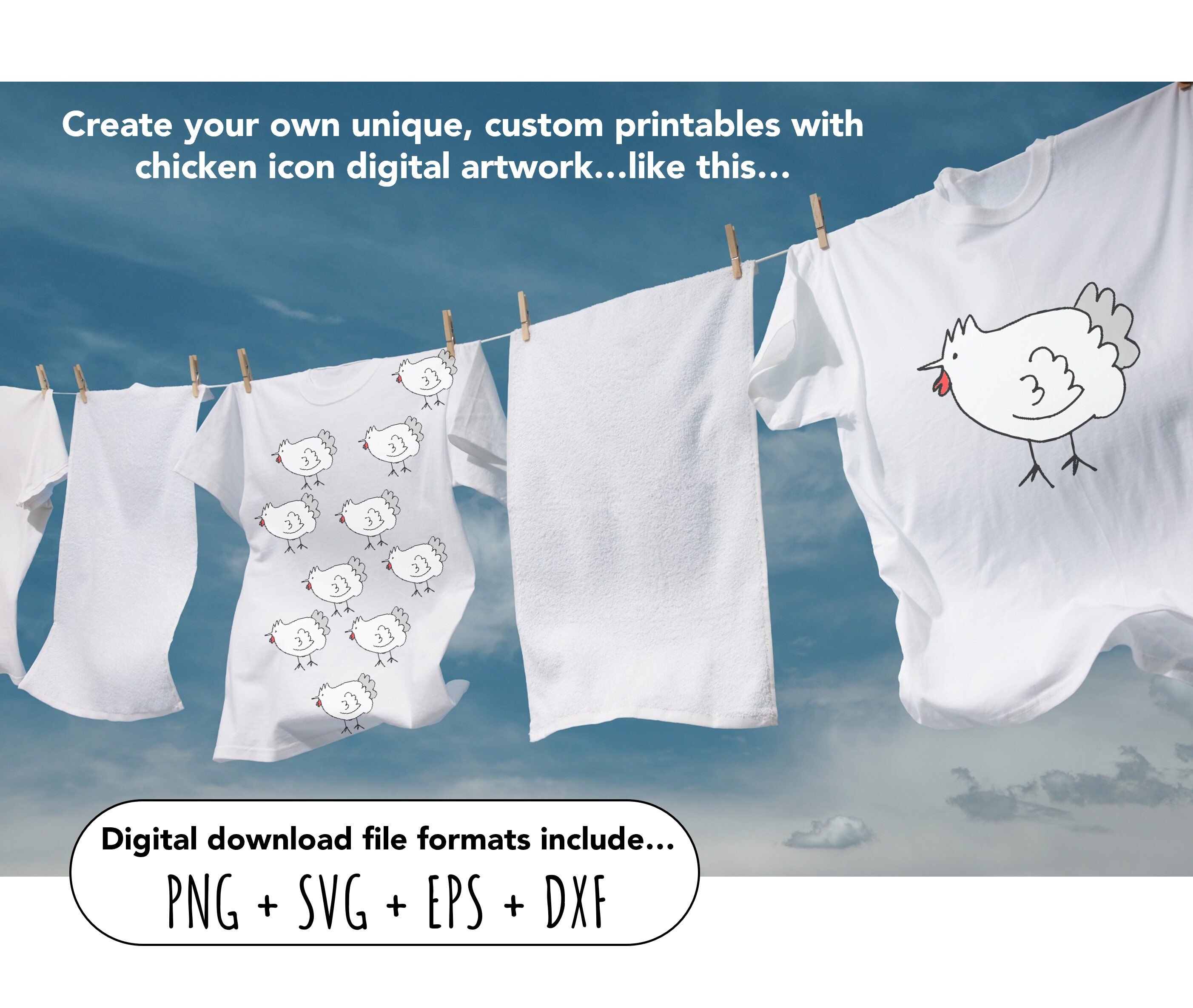 Bantam Chicken Digital Illustration, Svg, Png, Eps, Dxf, Clip Art ...