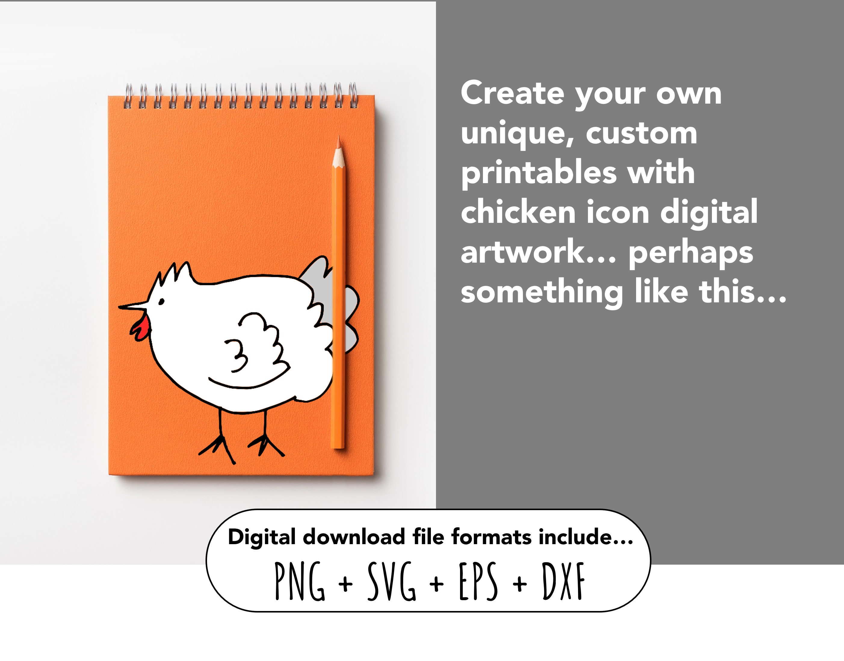 Bantam Chicken Digital Illustration, Svg, Png, Eps, Dxf, Clip Art ...