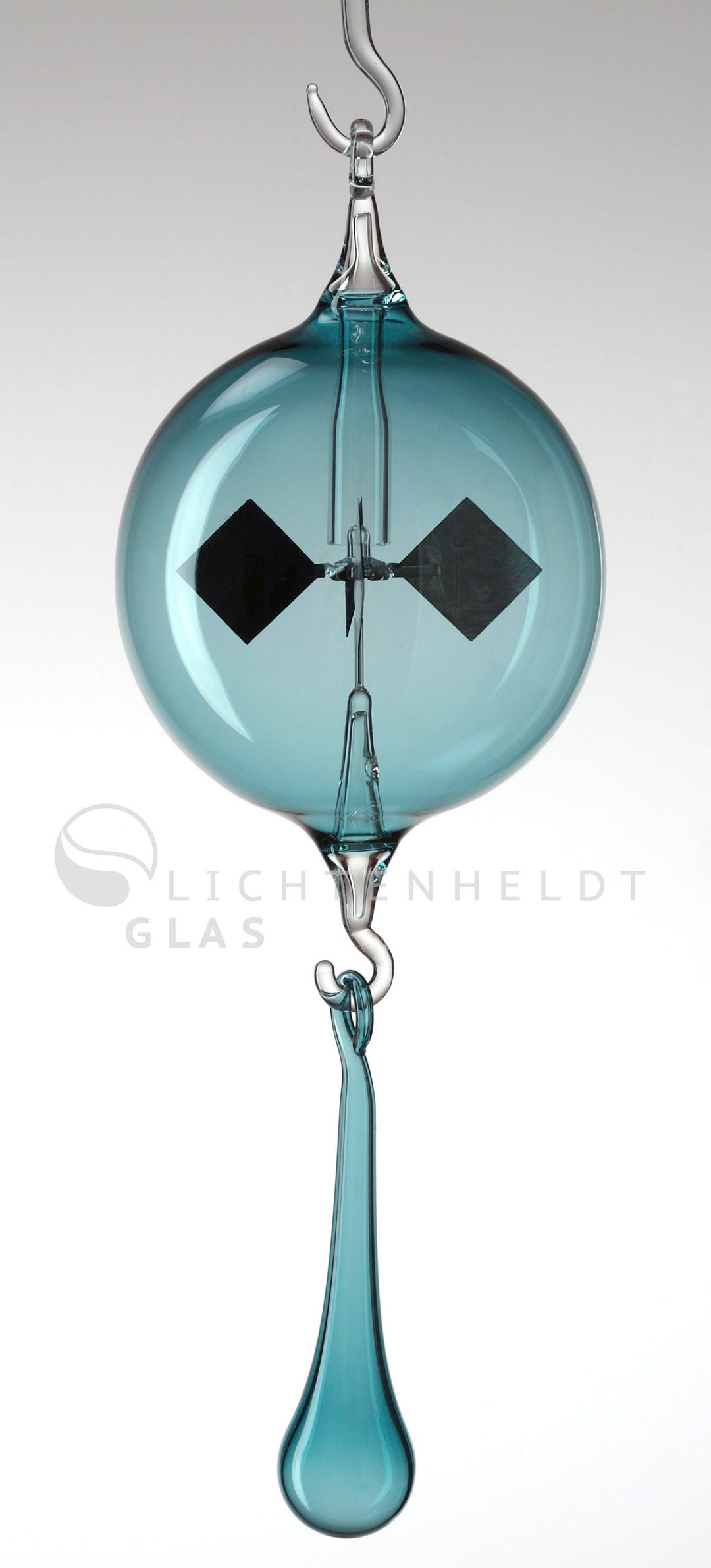 Lightmill Radiometer Solar Glassblowing Art Small Glass Ball Steel Blue ...