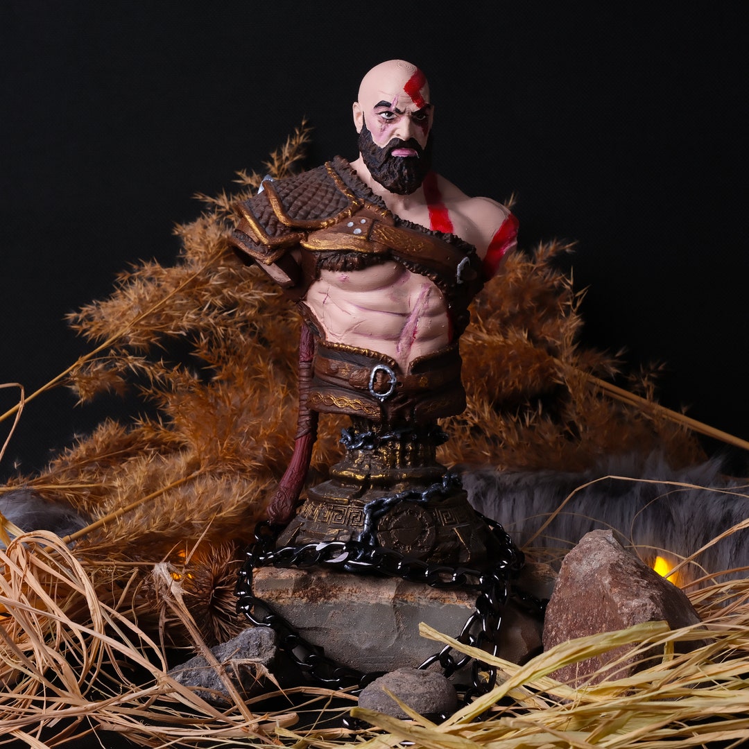 God of War Kratos Bust, Kratos Figure, Video Game Gift, Handmade Kratos ...