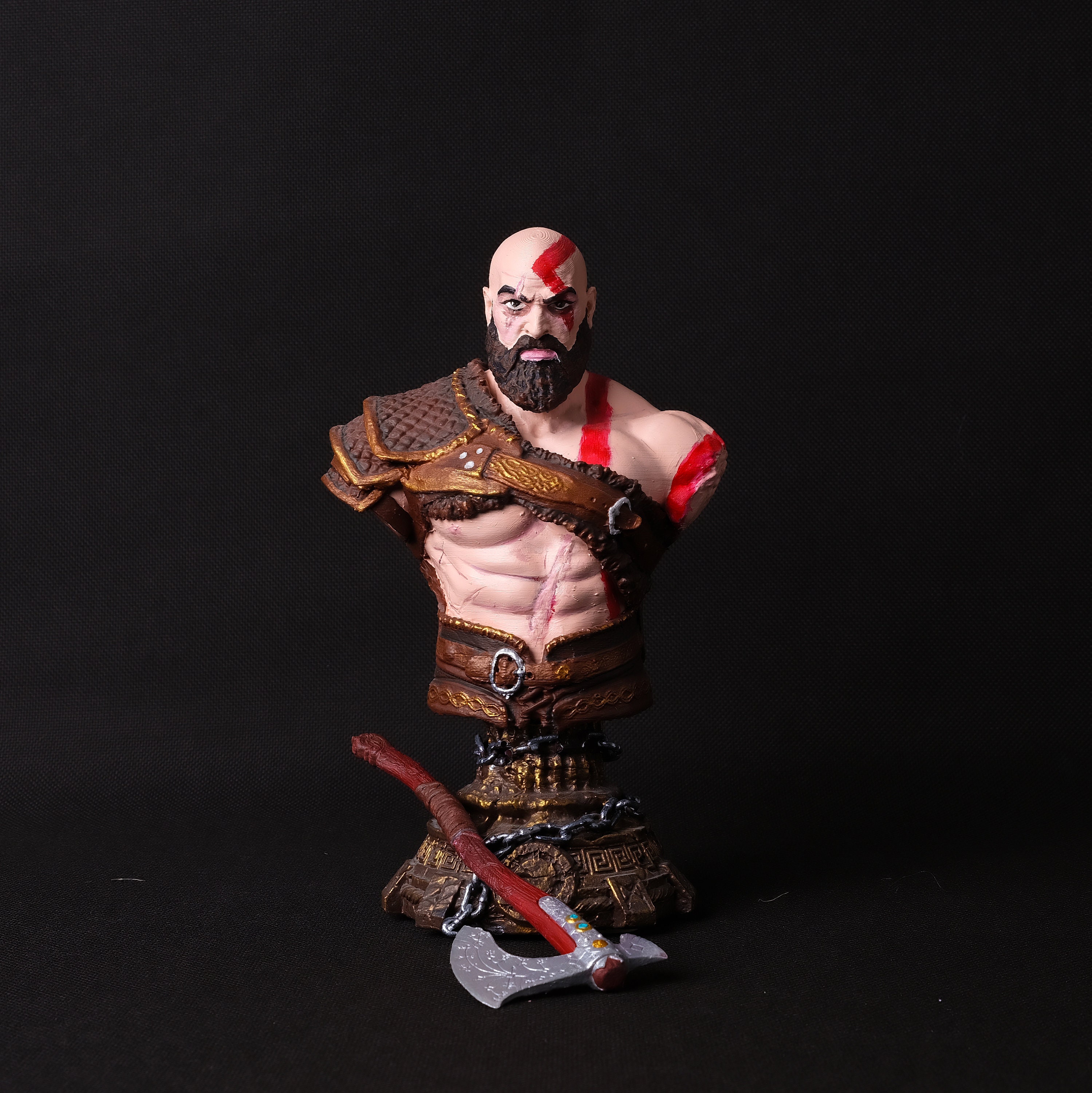God of War Kratos Bust, Kratos Figure, Video Game Gift, Handmade Kratos ...