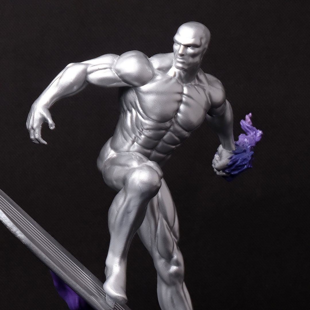 Handmade Silver Surfer Figure 3D Printed Custom Painted Collectible ...