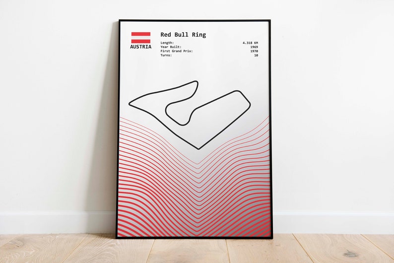 Redbull Ring Circuit Formula 1 Poster Digital Print Art Poster F1 2023 ...