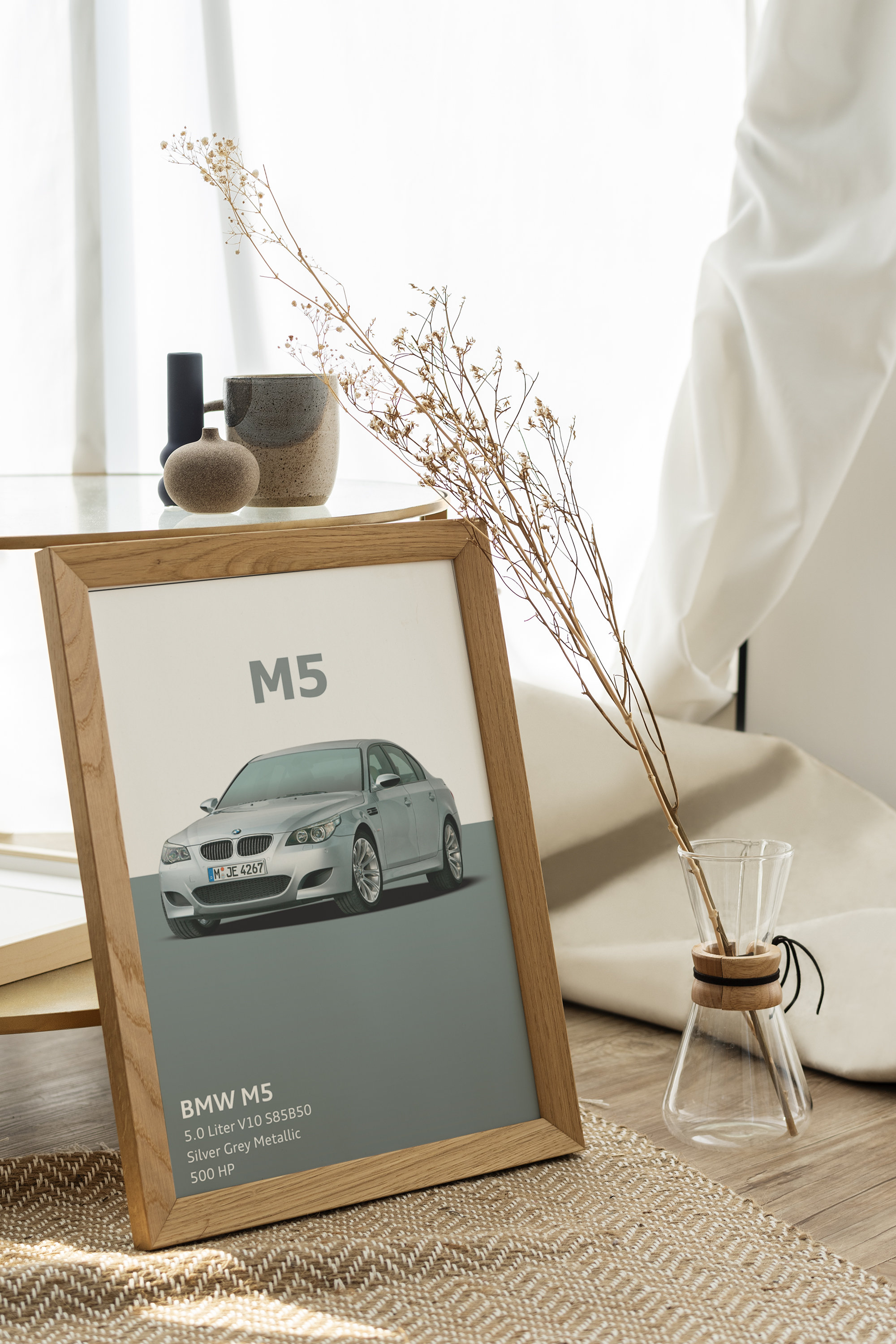 BMW M5 E60 V10 Print | Silver Metallic | BMW Legendary V10 F1 | M5 E60 ...