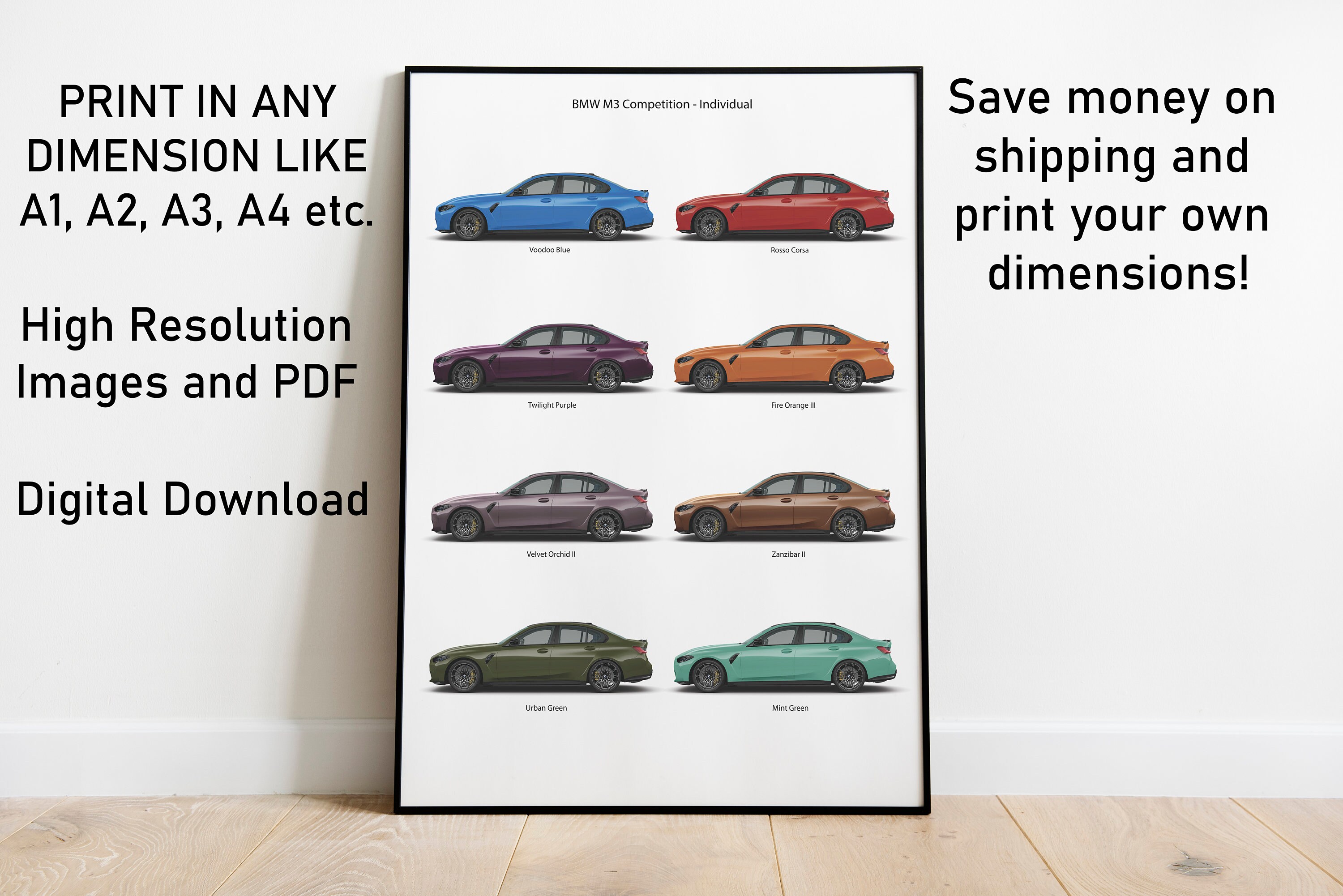 BMW M3 Individual Colors | Digiral Print Art | BMW G80 Competition ...