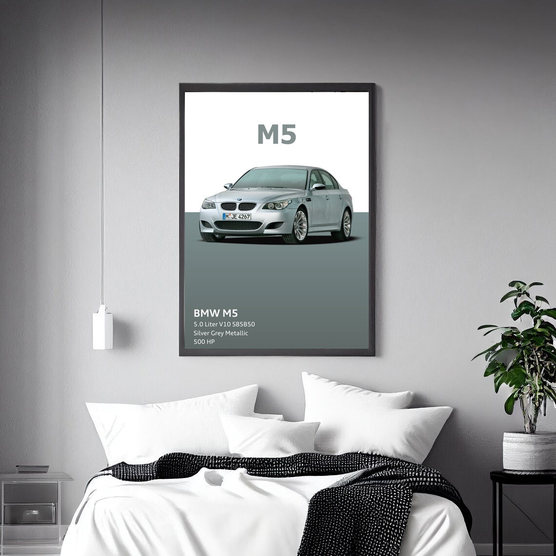 BMW M5 E60 V10 Print | Silver Metallic | BMW Legendary V10 F1 | M5 E60 ...