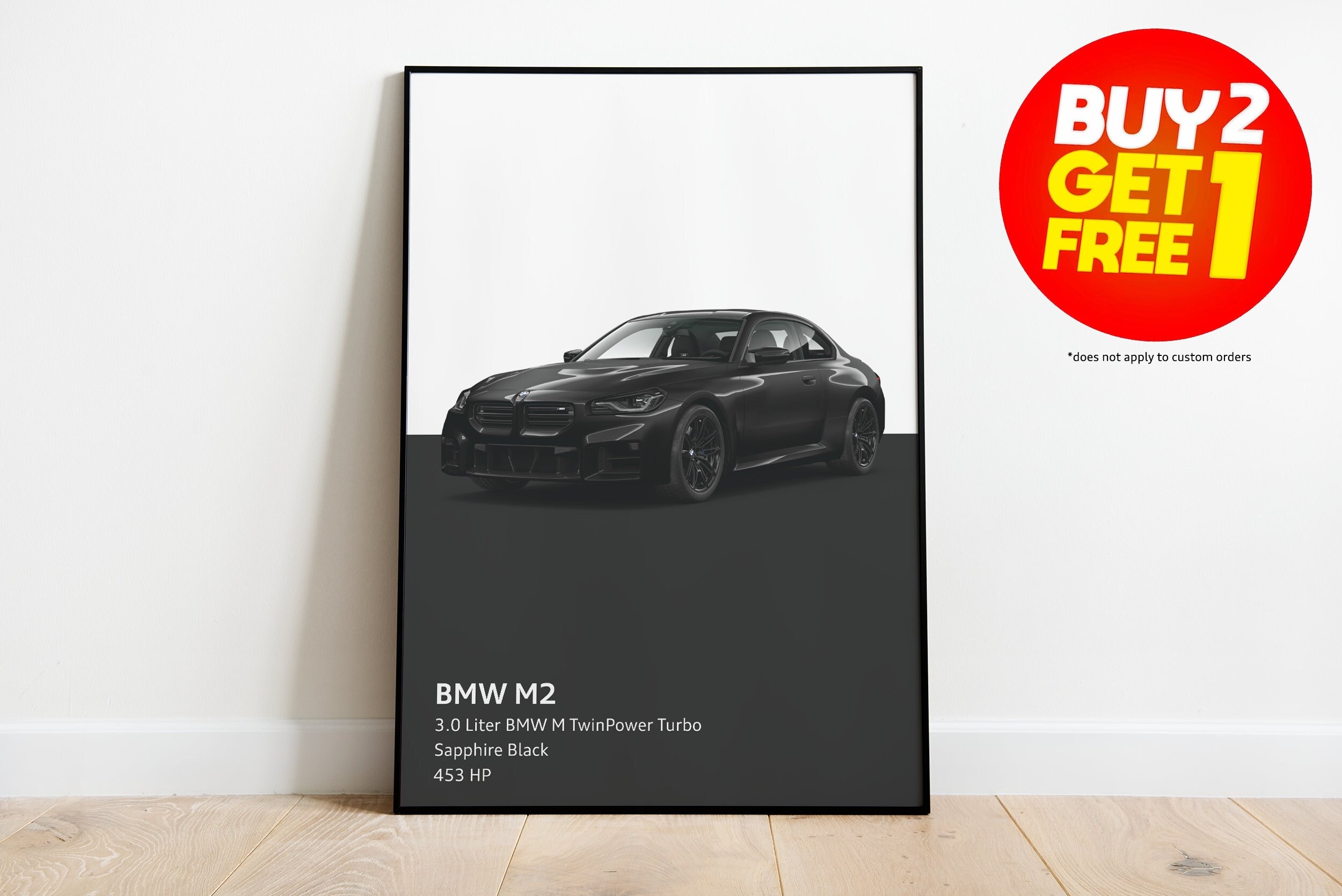 BMW M2 Coupe 2024 Print #3 | Sapphire Black | Available Custom for Your ...