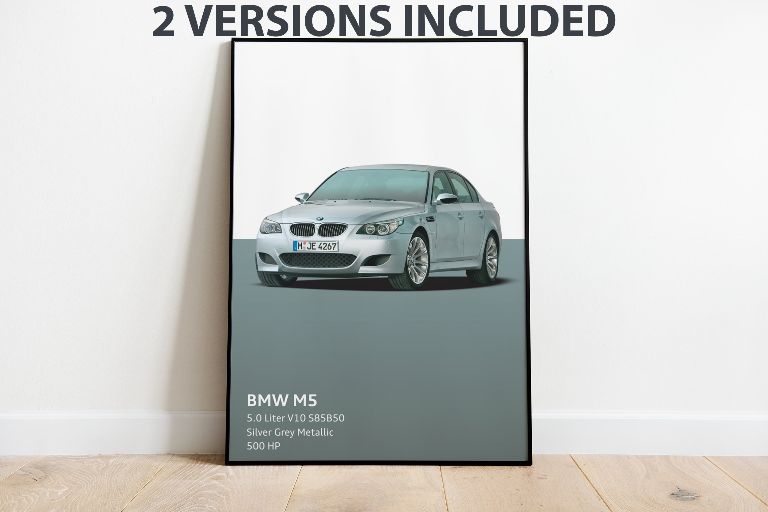 BMW M5 E60 V10 Print | Silver Metallic | BMW Legendary V10 F1 | M5 E60 ...