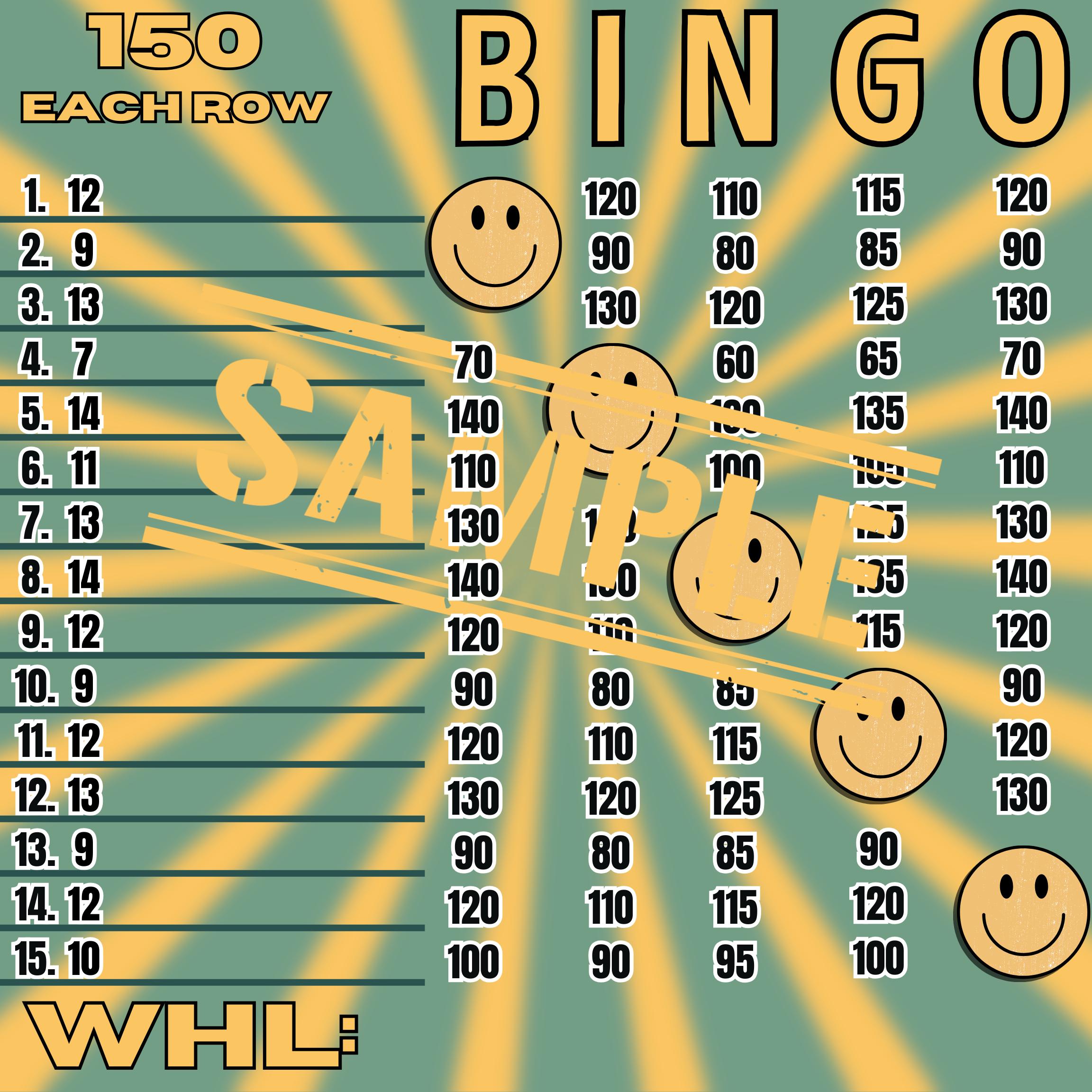 150 Smiley Bingo Board - Etsy