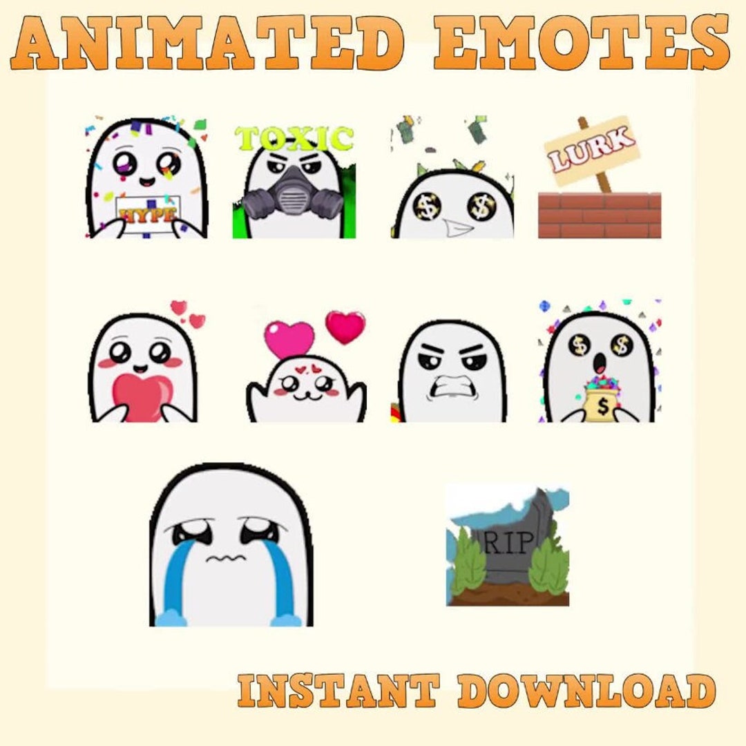 10 Ghost Animated Emotes - Twitch & Discord Emotes - Etsy