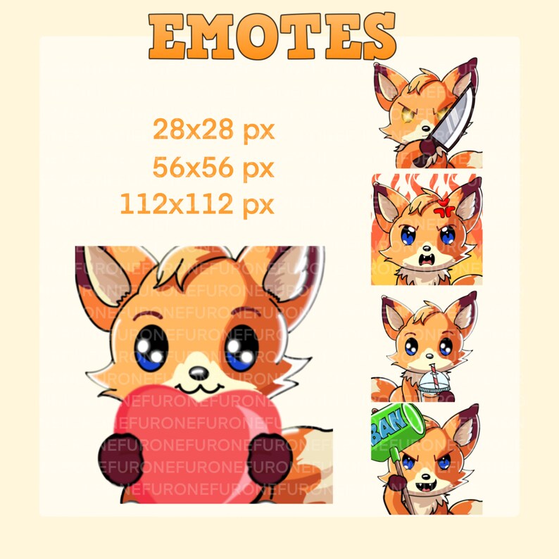 25 Fox Chibi Emotes Twitch & Discord - Etsy