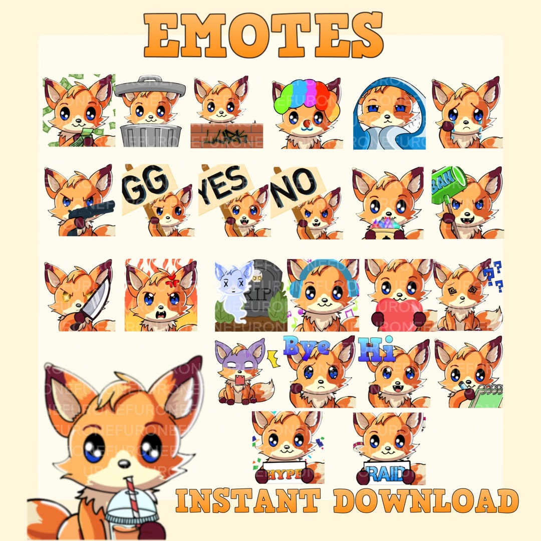 25 Fox Chibi Emotes - Twitch & Discord - Etsy UK