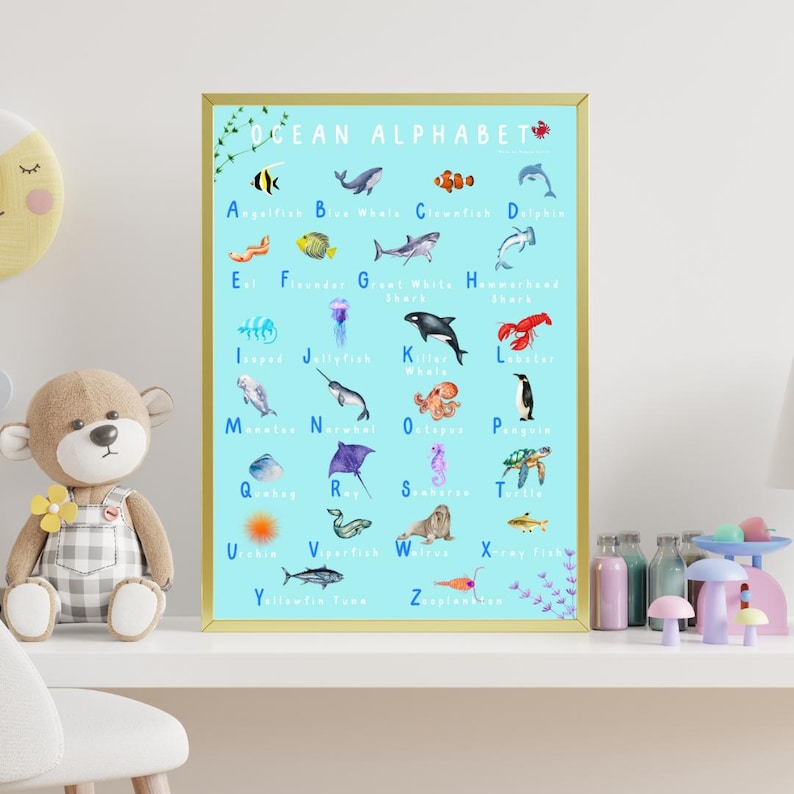 Under the Sea Alphabet Poster | Sea Life A-Z Printable | Ocean Animal ...