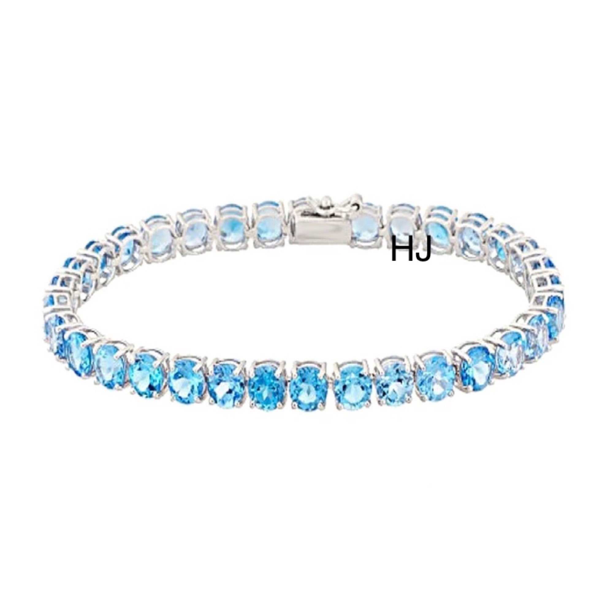 Natürliche Blautopas Tennis Armband 925 Sterling Silber - Etsy.de