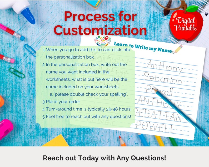 Customizable Name Tracing Worksheet - Etsy