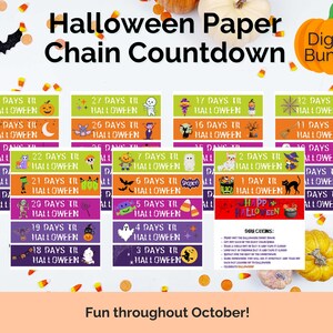Halloween Paper Chain Countdown - Etsy