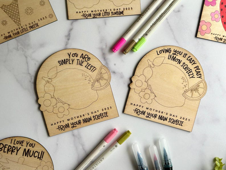 DIY Mother's Day Wooden Coloring Board: Kids' Craft Gift - Etsy