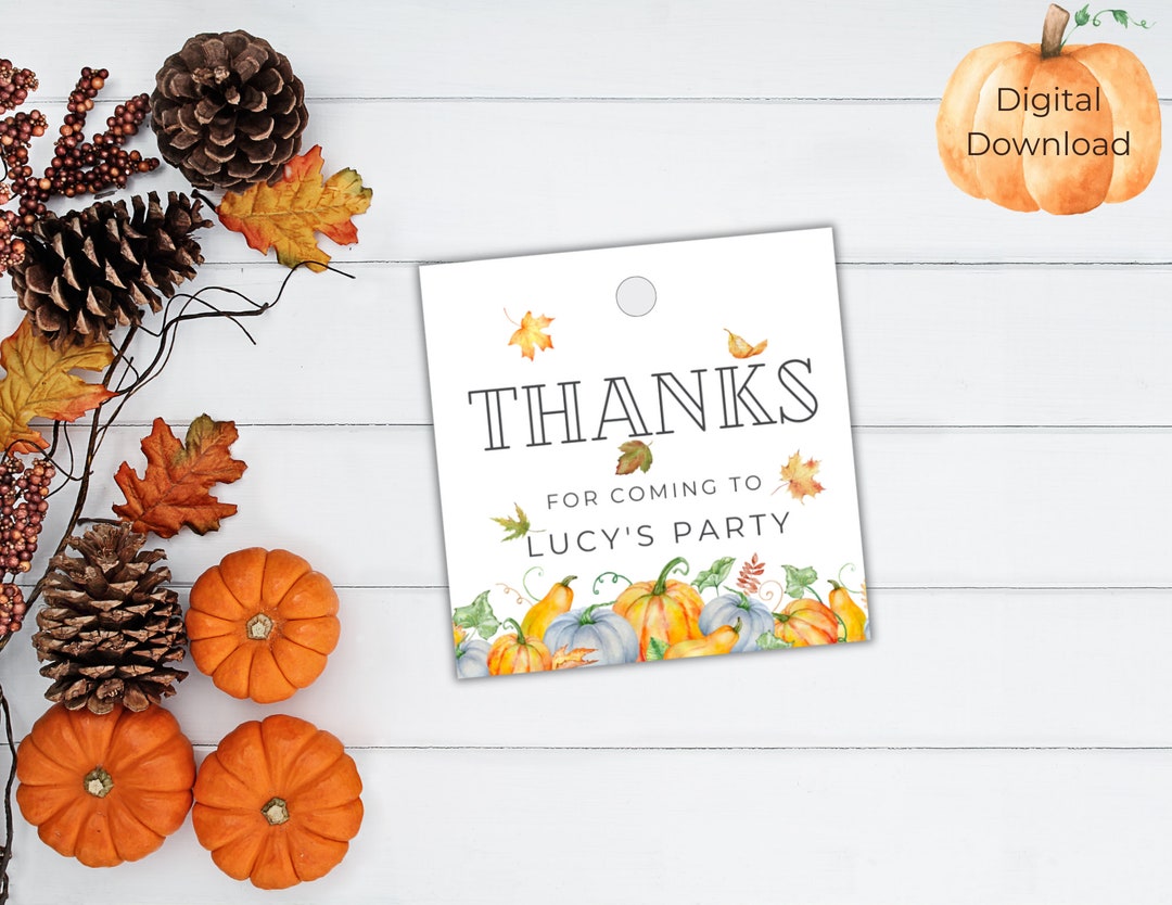 Adorable Pumpkin Patch Party Gift Tag - the Cutest Pumpkin in the Patch ...